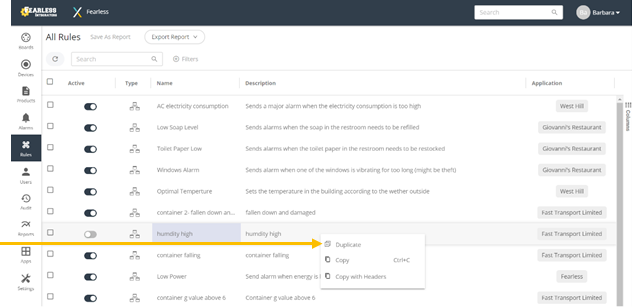 Duplicating a Rule - Axonize