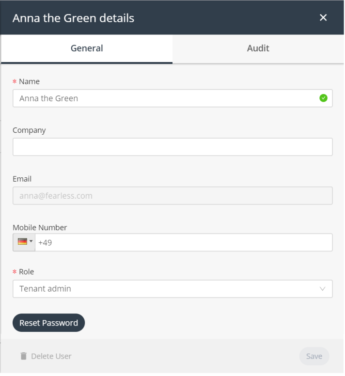 Viewing User Details - Axonize