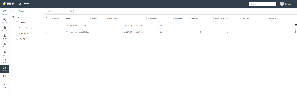 Users define reports that present data collected by Axonize